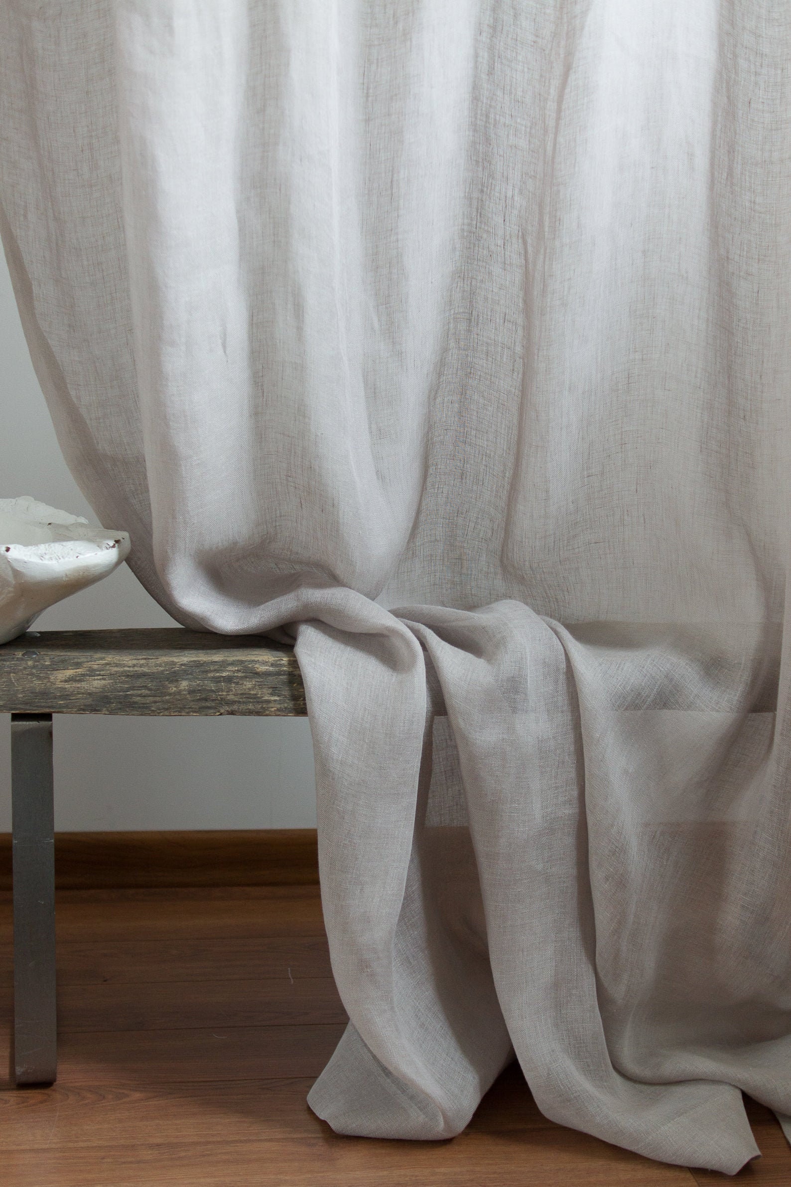 Linen Curtain Grey Linen Window Panel Grey Sheer Curtains - Etsy