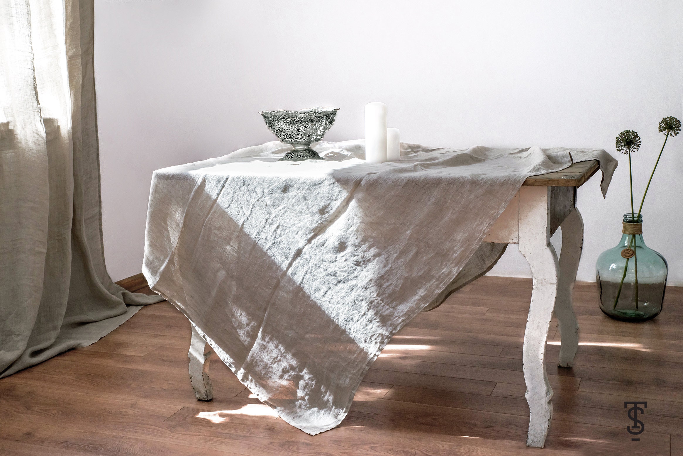 White Linen Tablecloth in Simply Style White Rustic Wedding - Etsy