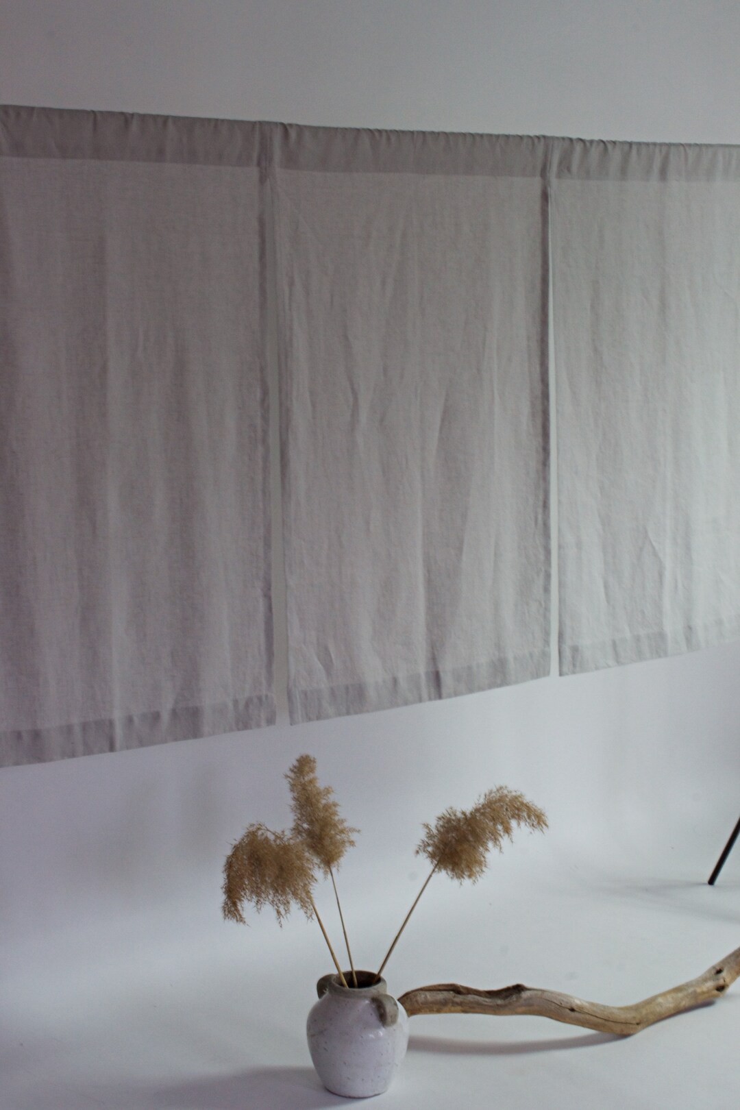 Noren Curtain Linen, Light Grey Linen Noren, Noren Door Curtain Linen ...