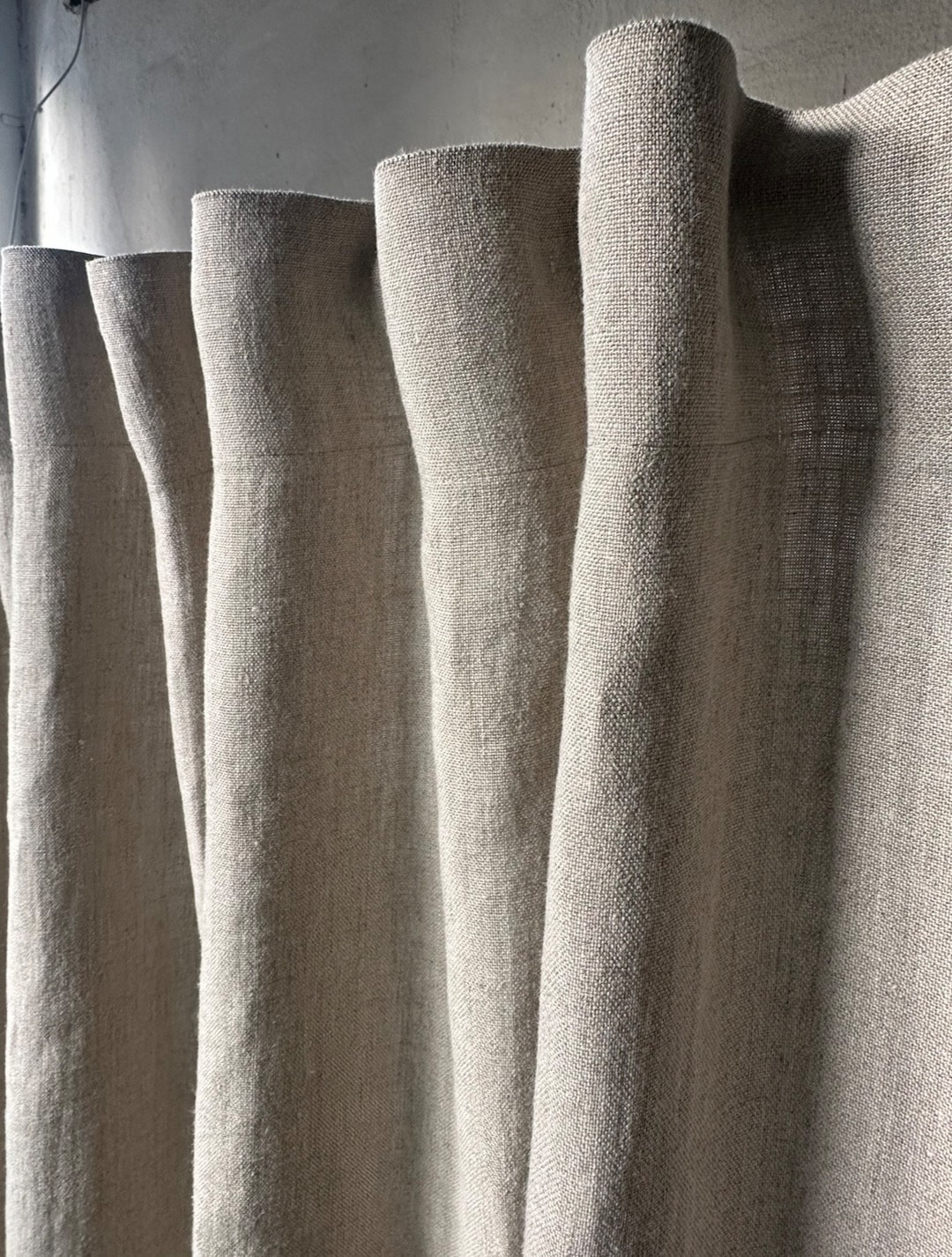 Rustic Linen Curtain, Heavy Linen Curtain Panel, Natural Burlap Curtain ...