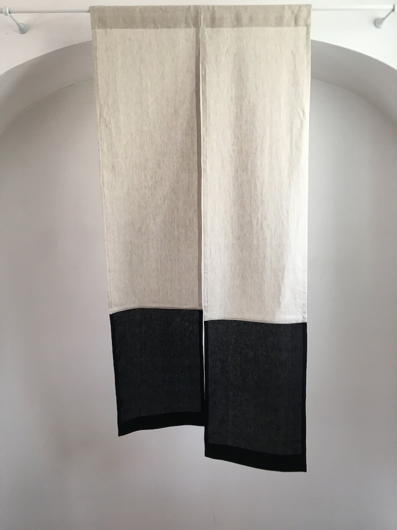 Japanese Linen Noren Linen Noren Curtain Double Color Room - Etsy
