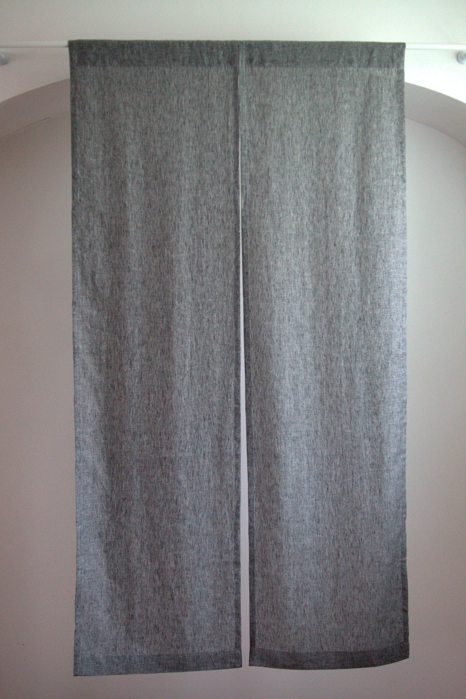 Traditional Linen Japanese Noren in Melange Black White Linen - Etsy