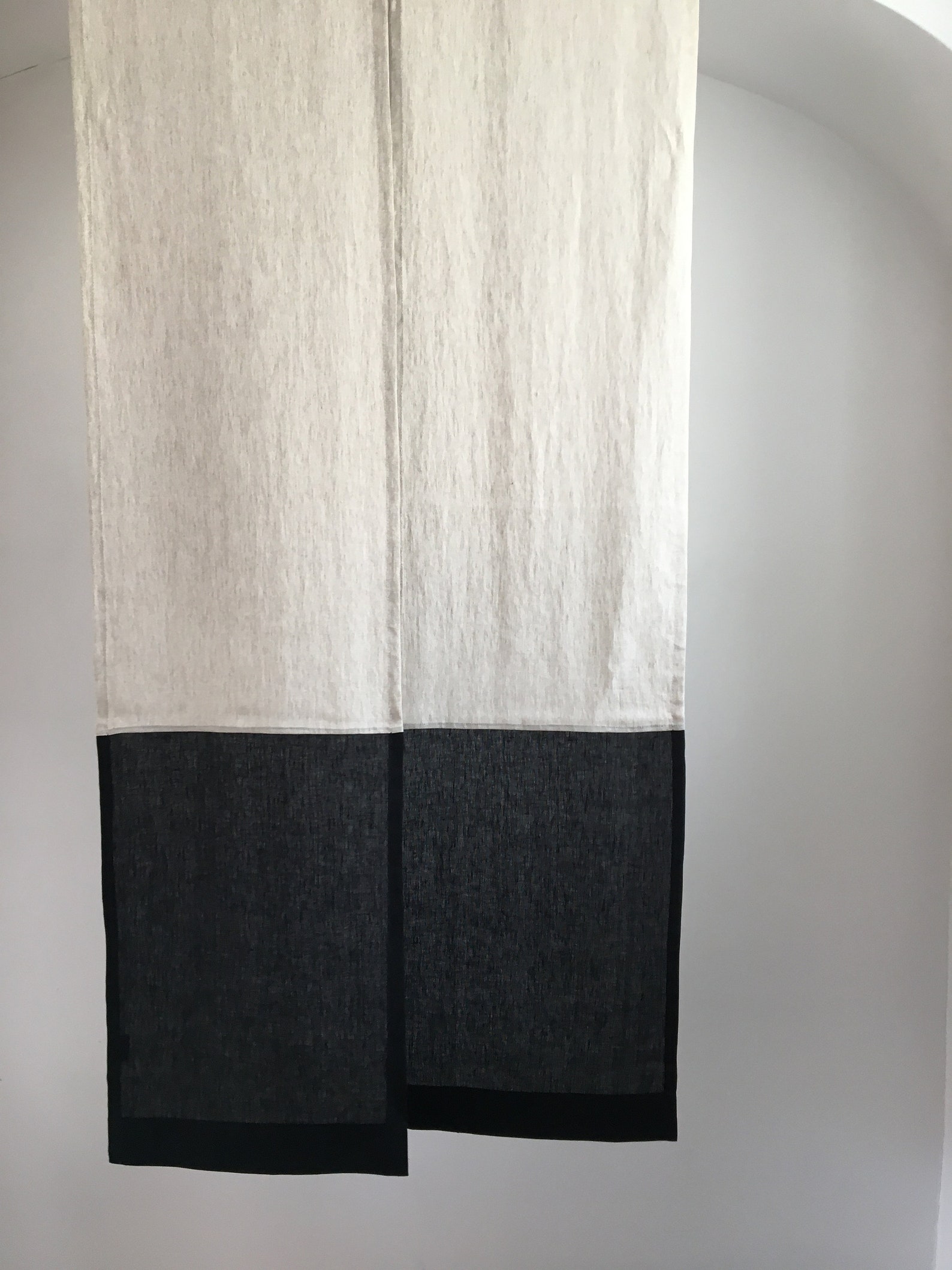 Japanese Linen Noren Linen Noren Curtain Double Color Room - Etsy