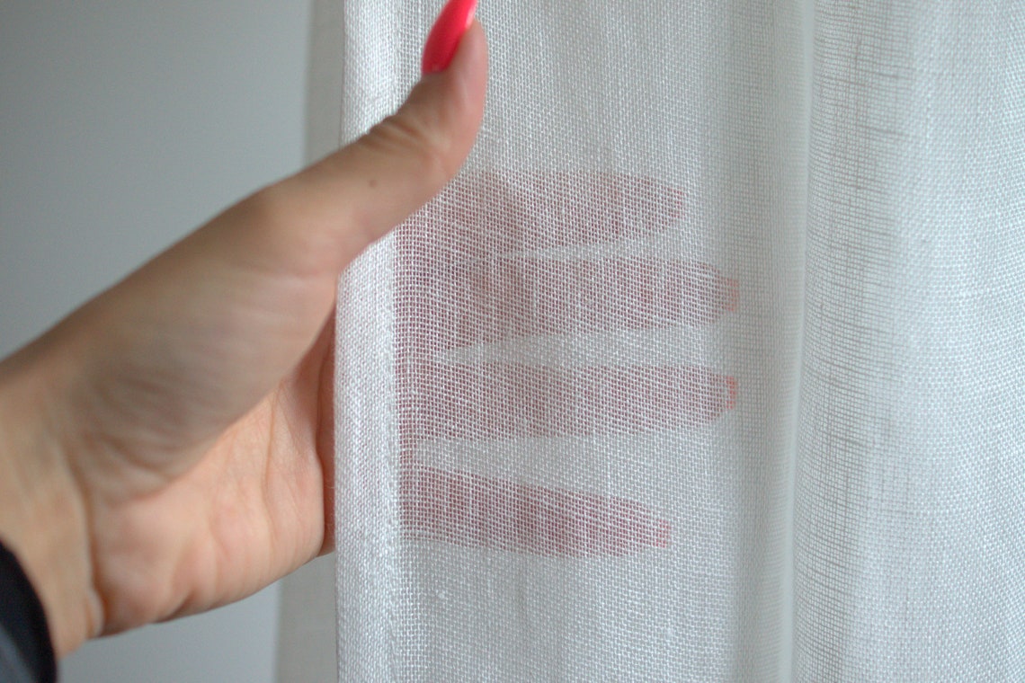 Ivory Sheer Linen Curtain in Simple Style Ecru Linen Sheer - Etsy