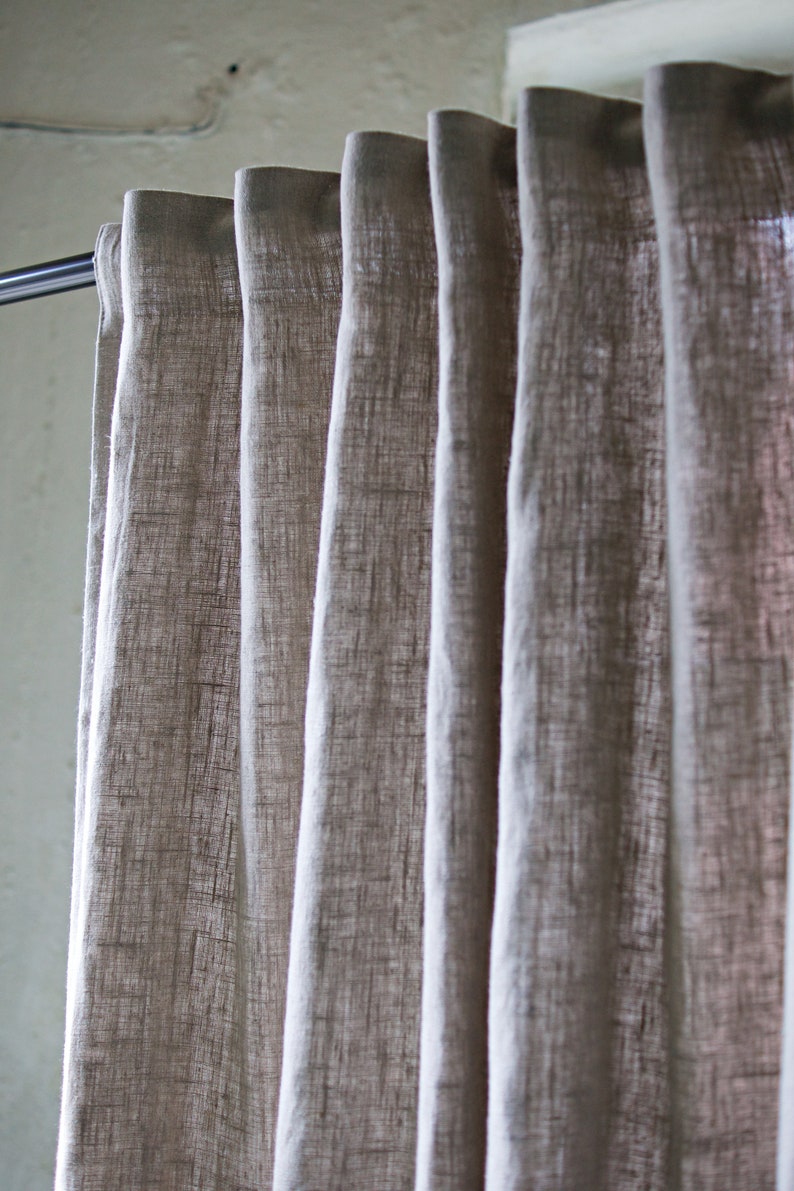 Heavy Linen Curtain Panel in Grey Color Grey Linen Curtains - Etsy
