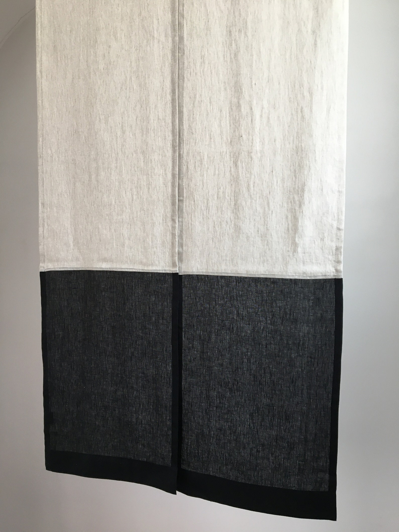 Japanese Linen Noren Linen Noren Curtain Double Color Room | Etsy