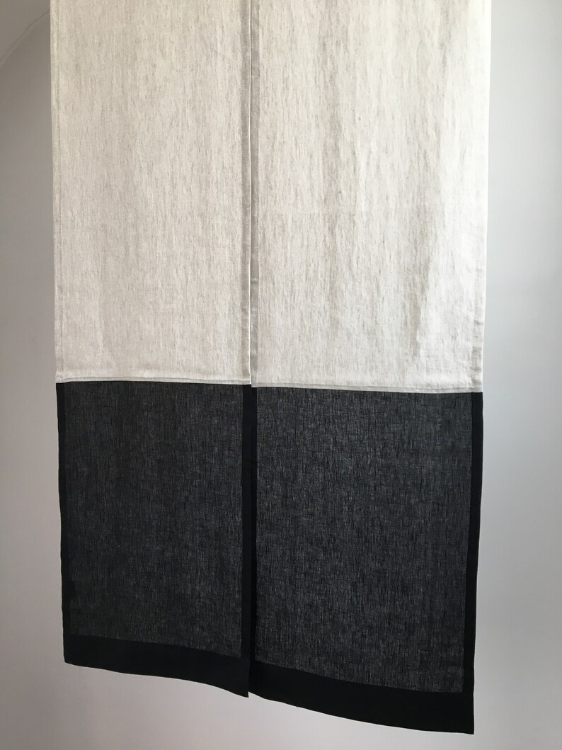 Japanese Linen Noren Linen Noren Curtain Double Color Room | Etsy