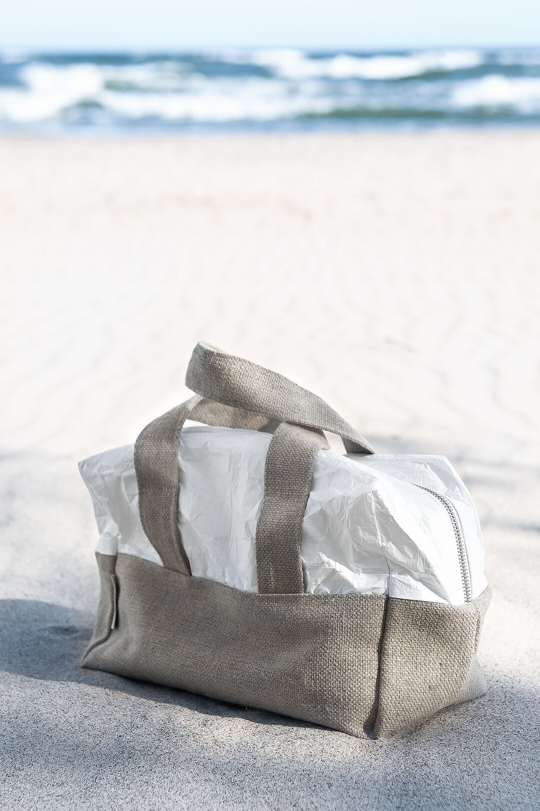 Natural Linen Zipper Makeup Bag, Canvas Cosmetic Bag in Modern Rustic ...