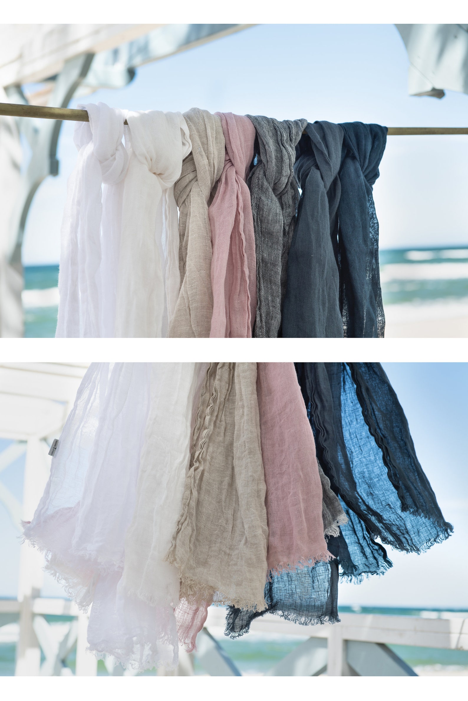 Oatmeal Long Linen Scarf Long Linen Scarf Unisex in Oatmeal | Etsy