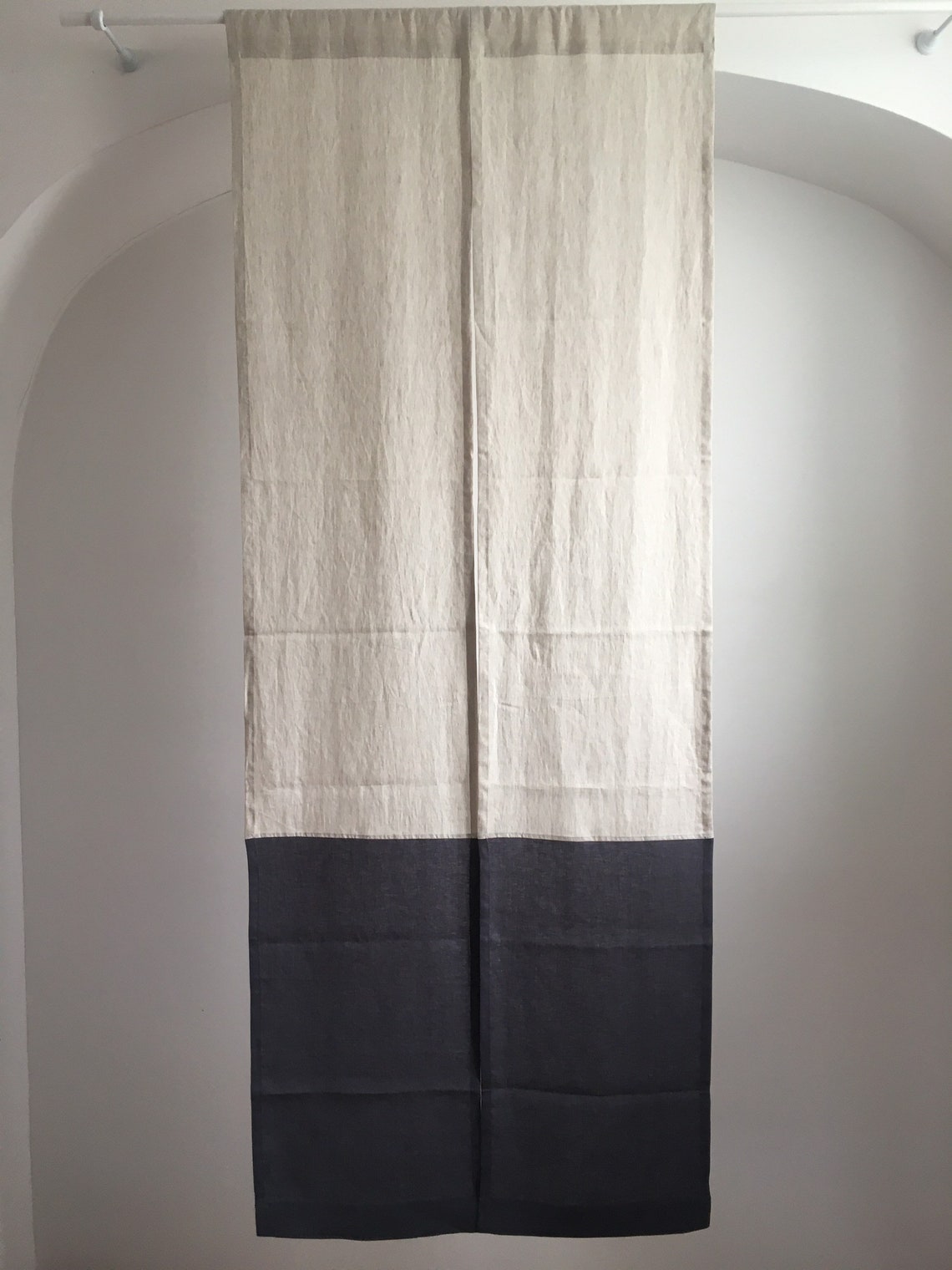 Linen Noren Door Curtain Linen Noren Curtain Oatmeal Linen | Etsy