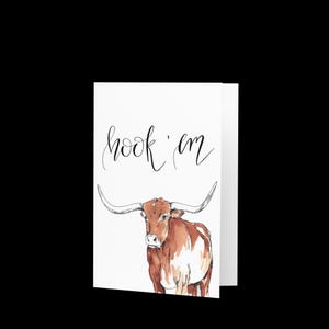 Hook 'em Greeting Card, 5x7, Digital Print - Etsy