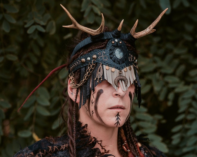 Morana Goddess Face Mask Mrazana Slavic Pagan Ritual Headdress Shaman ...