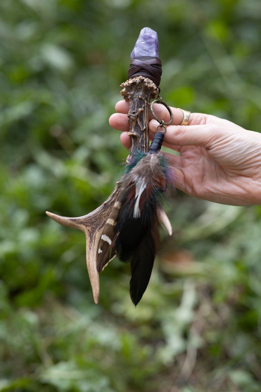 Witches Wand With Raw Amethyst, Magic Wand, Fae Magic, Norse, Pagan ...