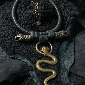 Coatl Necklace - Snake Sprit Torque - Brass Coiled Serpent Snake ...