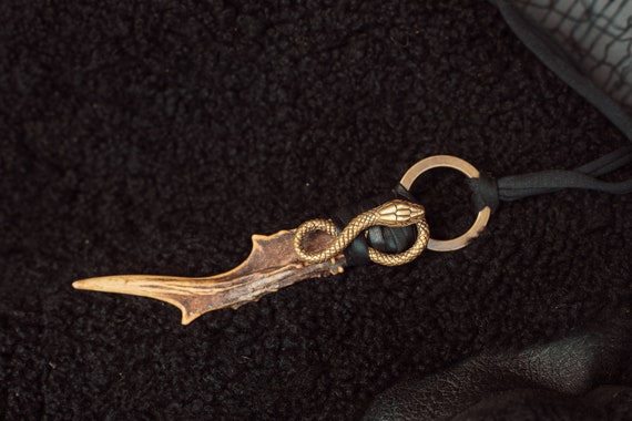 Serpent Spirit Amulet Shed Antler Necklace Antler and - Etsy