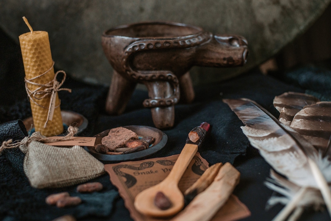 Handmade Pachamama Ritual Set: Snake Clay Burner, Lavender, Beeswax ...