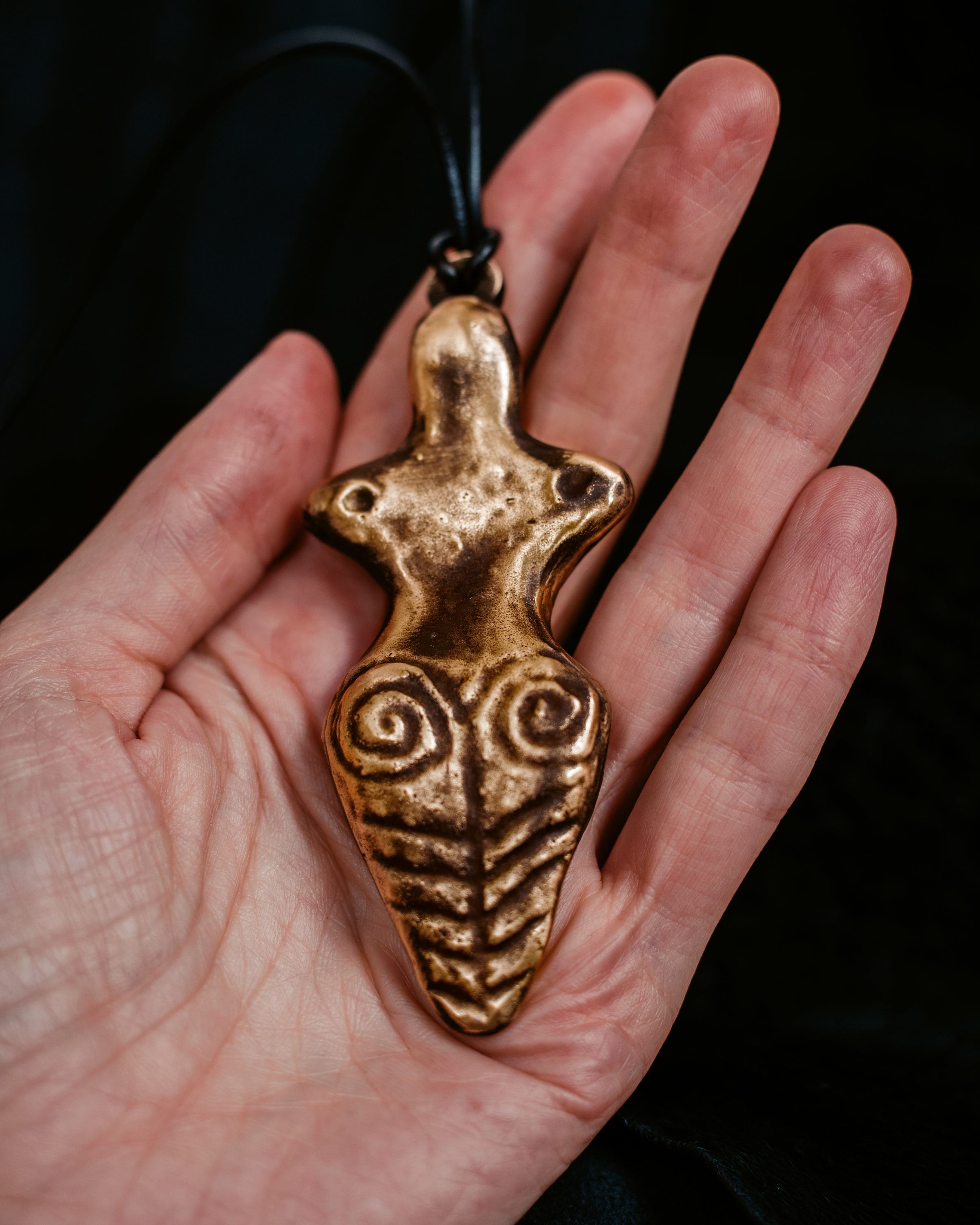 Fertility Goddess Pendant - Brass Goddess Necklace - Cucuteni ...