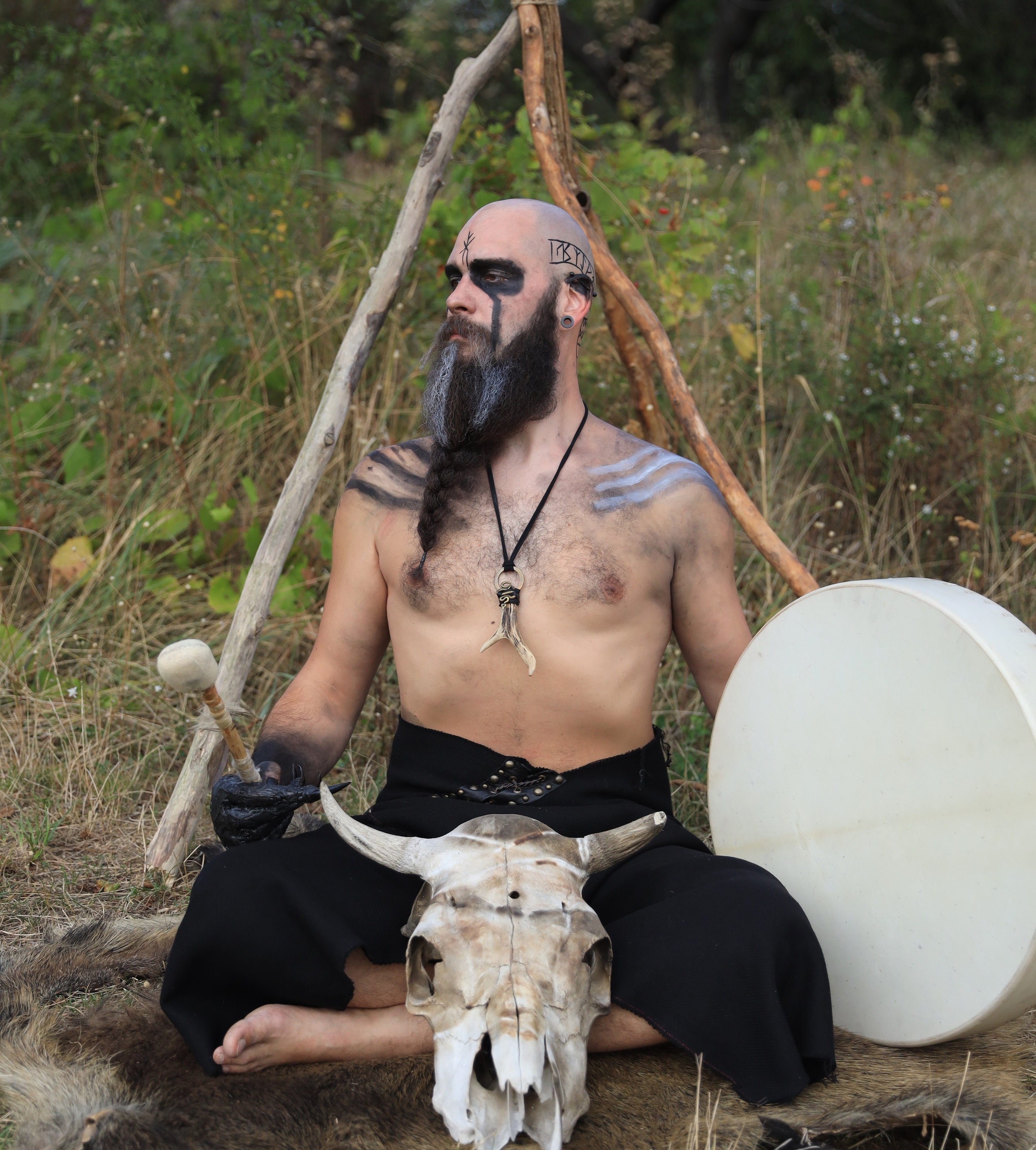 Shamanic Antler Necklace Serpent and Antler Amulet Unisex - Etsy