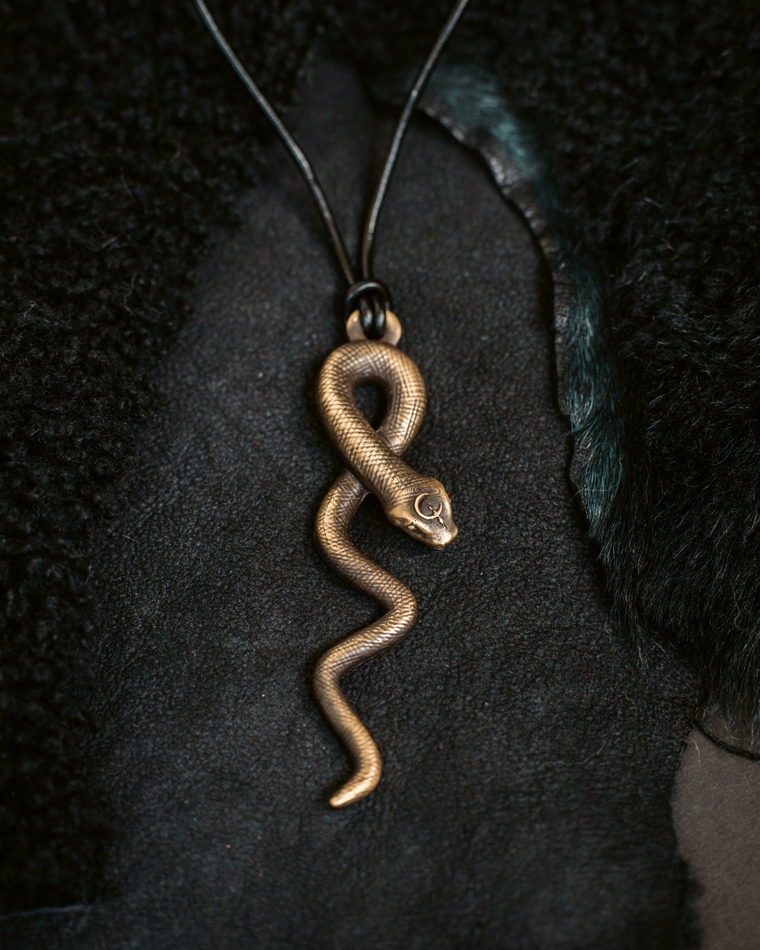 Lilith Goddess Snake Pendant - Brass Snake Charm - Snake Jewelry ...