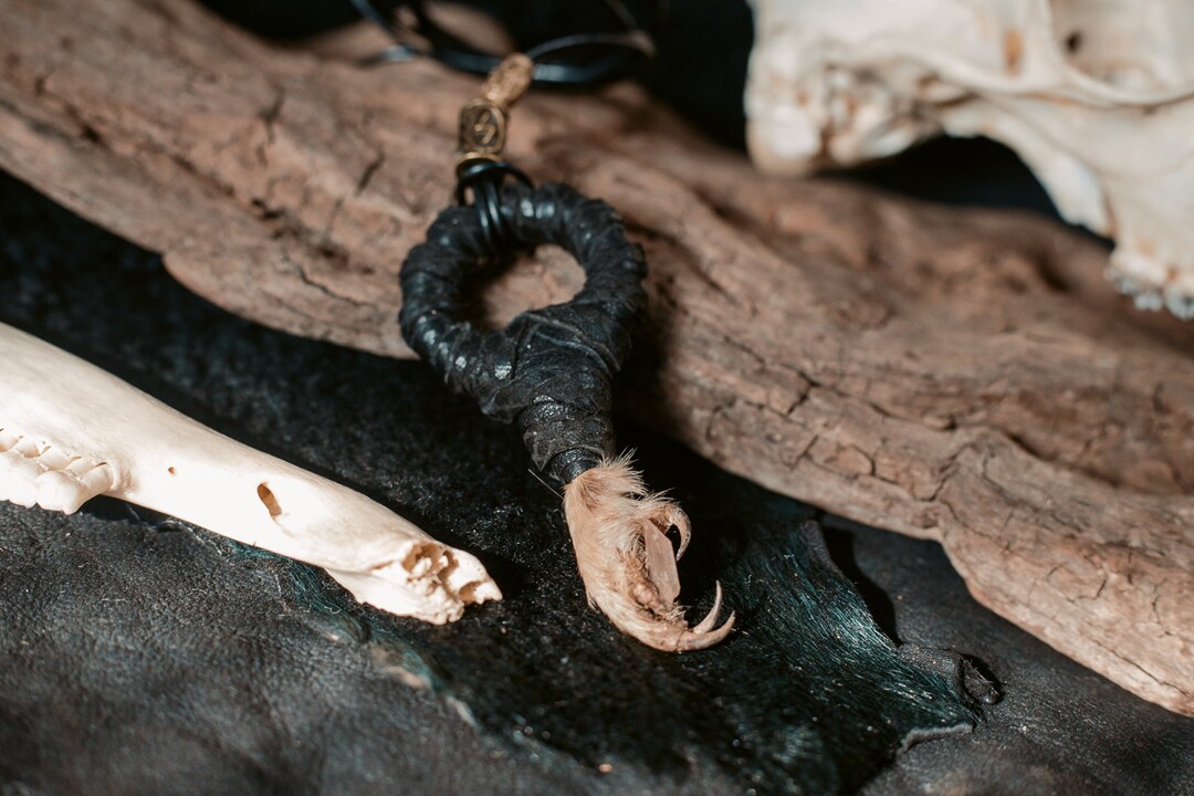 Shamanic Owl Talon Amulet -long Eared Owl Claw Pendant With Raw Quartz ...