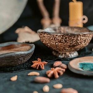 Cosmic Serpent Ritual Set: Handmade Ceramic Smudge Bowl & Altar Censer ...