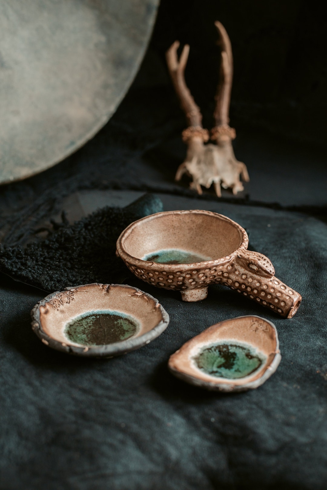 Snake Spirit Altar Set - Handmade Smudge Bowl - Ceramic Burner - Ritual ...