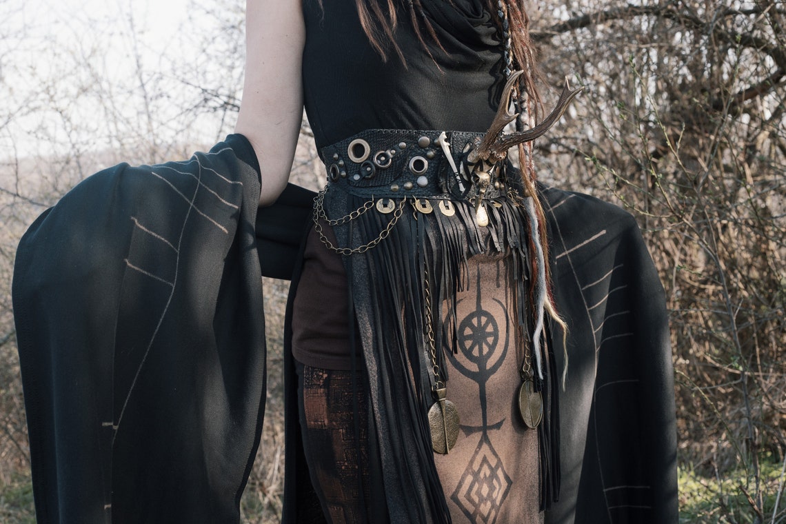 Pagan Ritual Headdress Unisex Face Mask With Fringe Shaman - Etsy