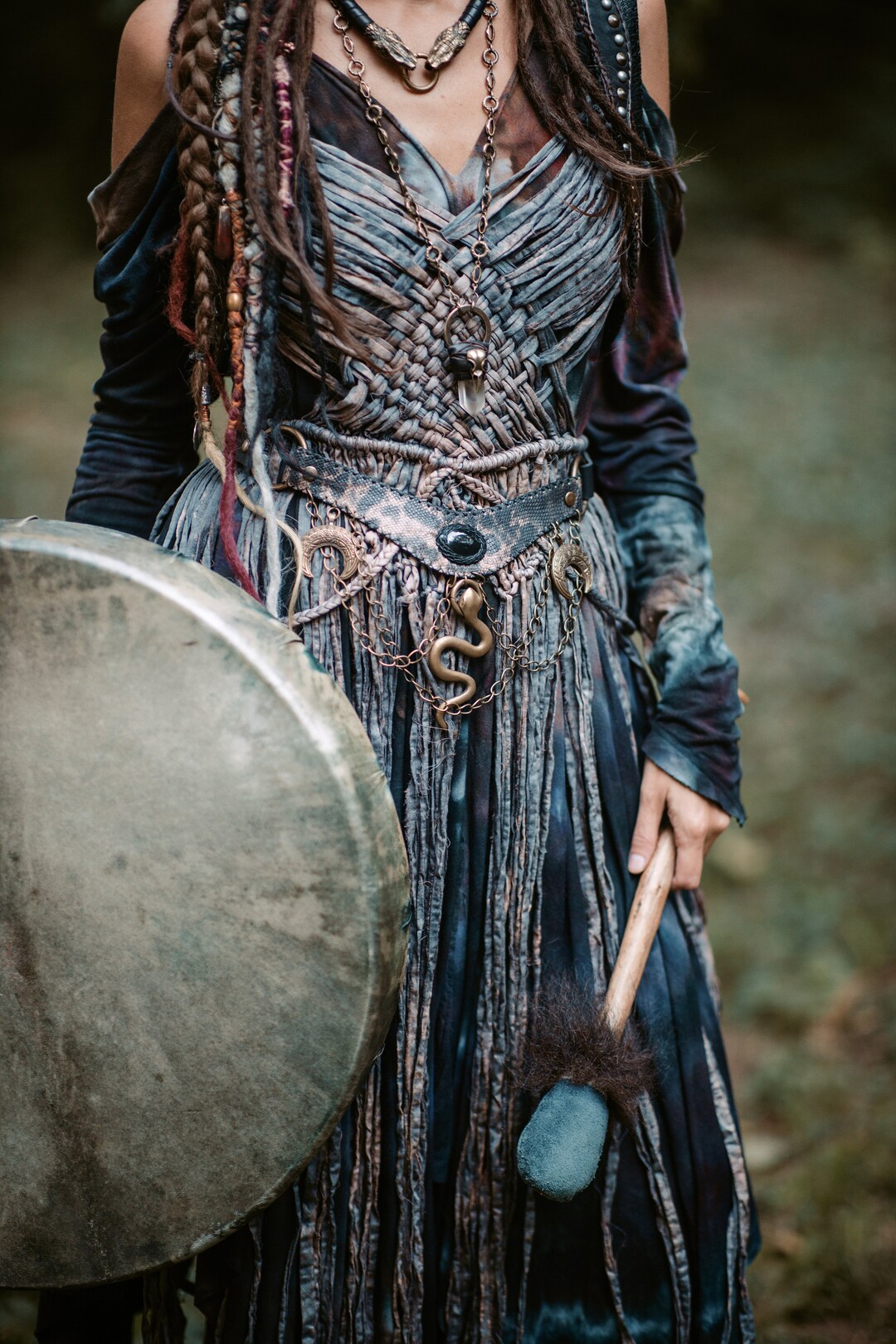 Snake Witch Womb Belt - Witches Belt - Crescent Moon Waist Belt - Wrap ...