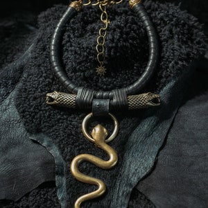 Coatl Necklace - Snake Sprit Torque - Brass Coiled Serpent Snake ...
