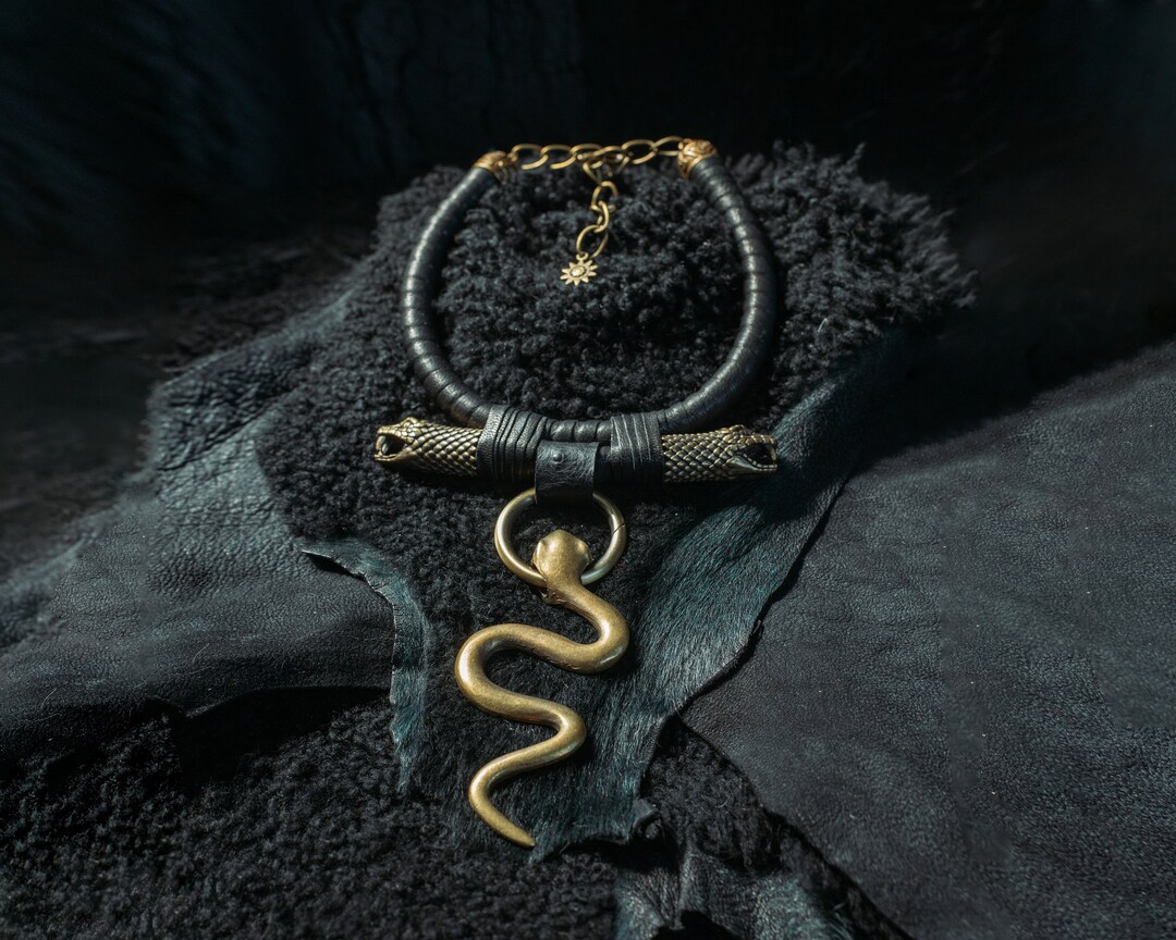Coatl Necklace - Snake Sprit Torque - Brass Coiled Serpent Snake ...