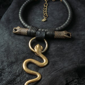 Coatl Necklace - Snake Sprit Torque - Brass Coiled Serpent Snake ...