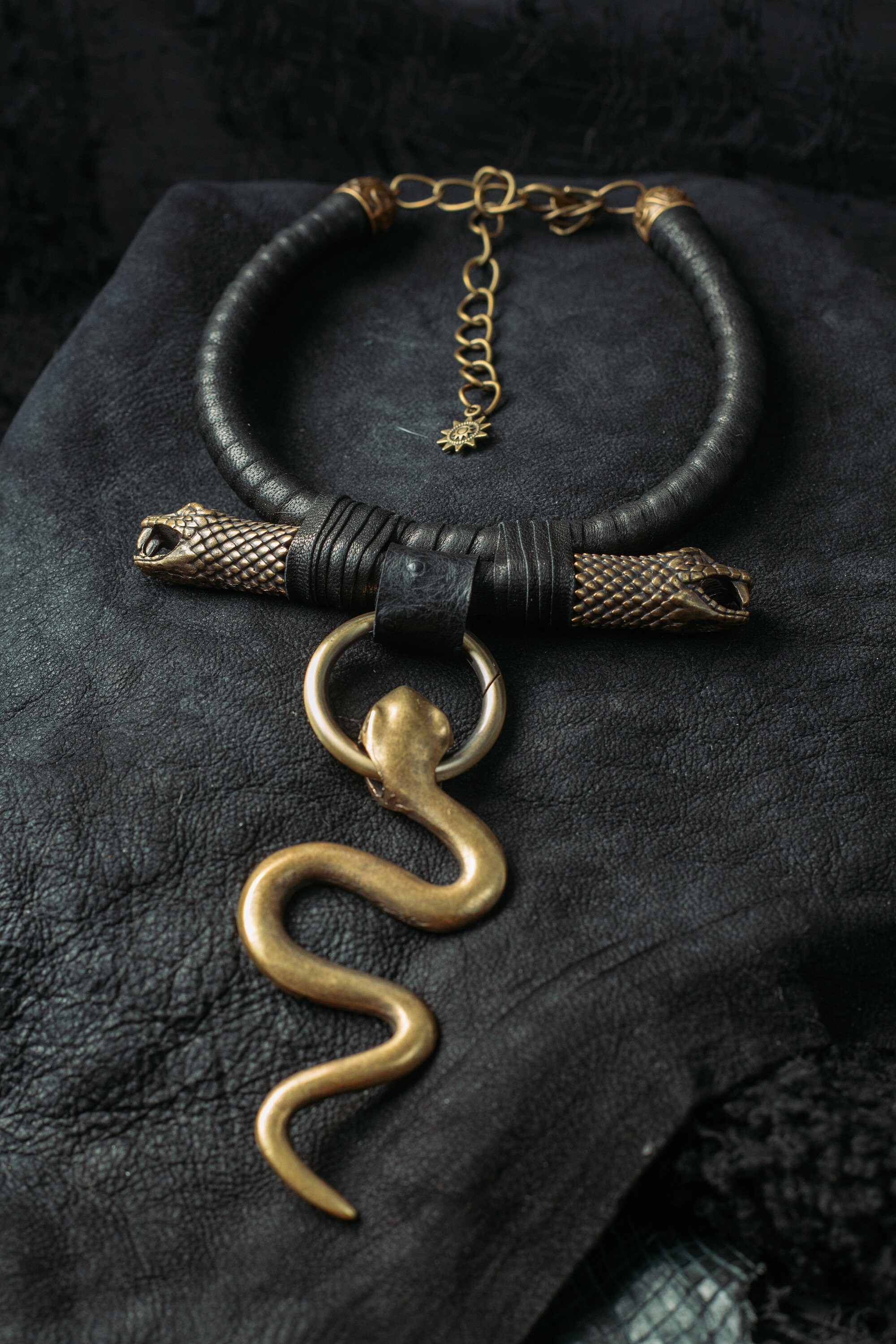 Coatl Necklace - Snake Sprit Torque - Brass Coiled Serpent Snake ...