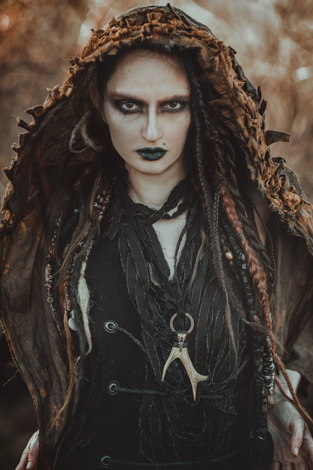 Raven Antler Necklace: Bird Skull Pagan Pendant, Shamanic Bone Jewelry ...