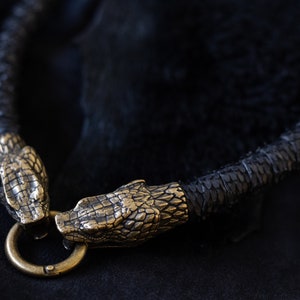 Snake Head Necklace - Torque Leather Serpent Choker - Limited Edition ...