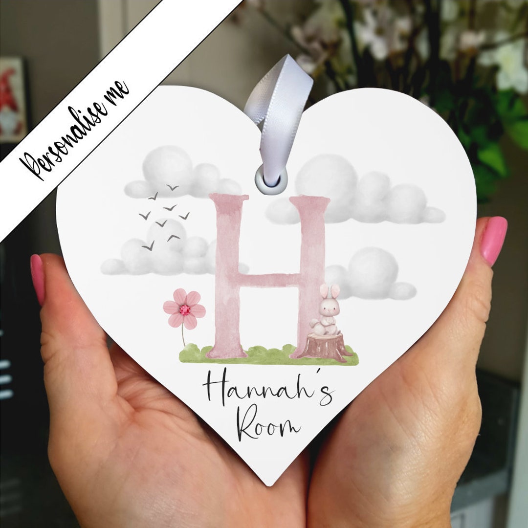 Personalised Bedroom Sign A-Z Room Sign for Little Girl's Bedroom Cute ...