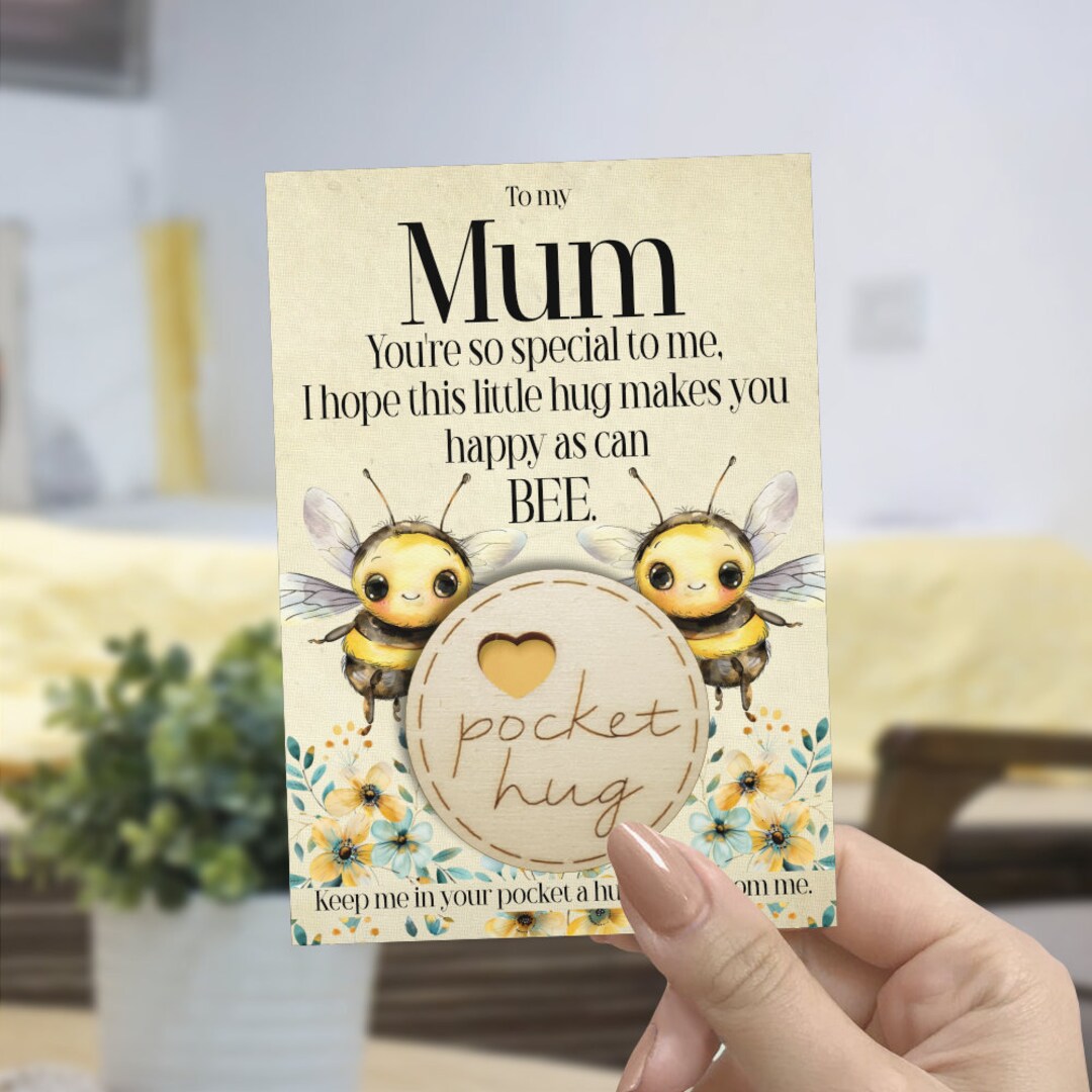 Mum Pocket Hug Token Cheer up Gift for Mum Thinking of You Gift Bumble ...