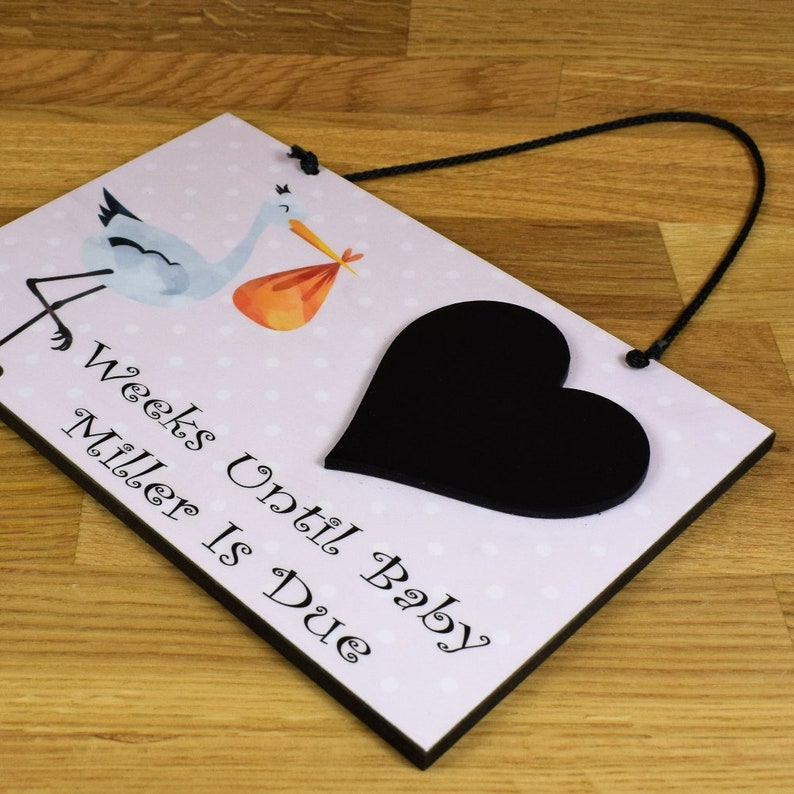PERSONALISED Baby Countdown Plaque Weeks Until Baby is Due - Etsy UK