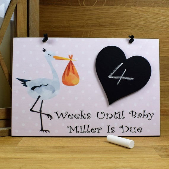 PERSONALISED Baby Countdown Plaque Weeks Until Baby is Due - Etsy UK