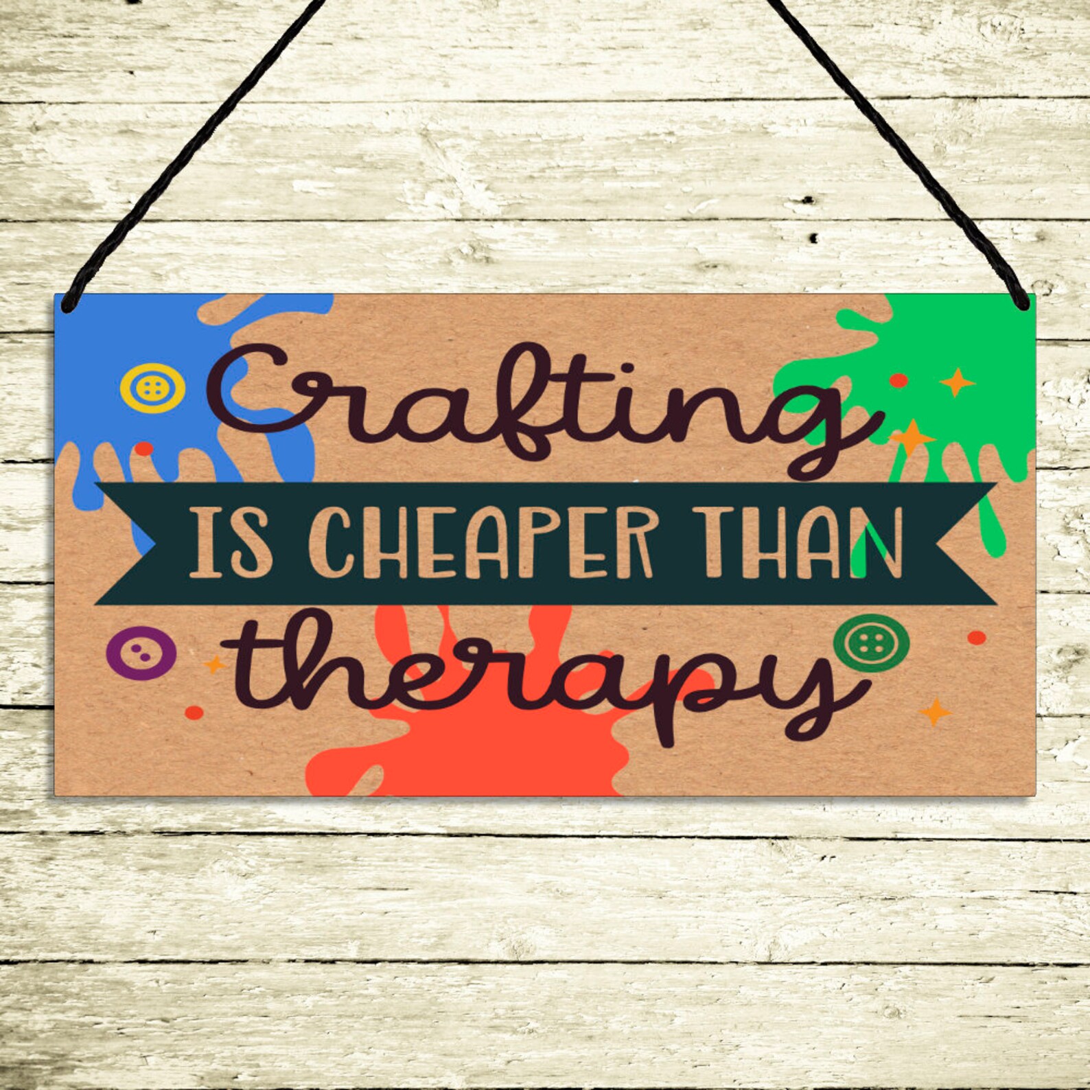 Funny Craft Room Sign Crafting Is Cheaper Than Therapy Metal | Etsy