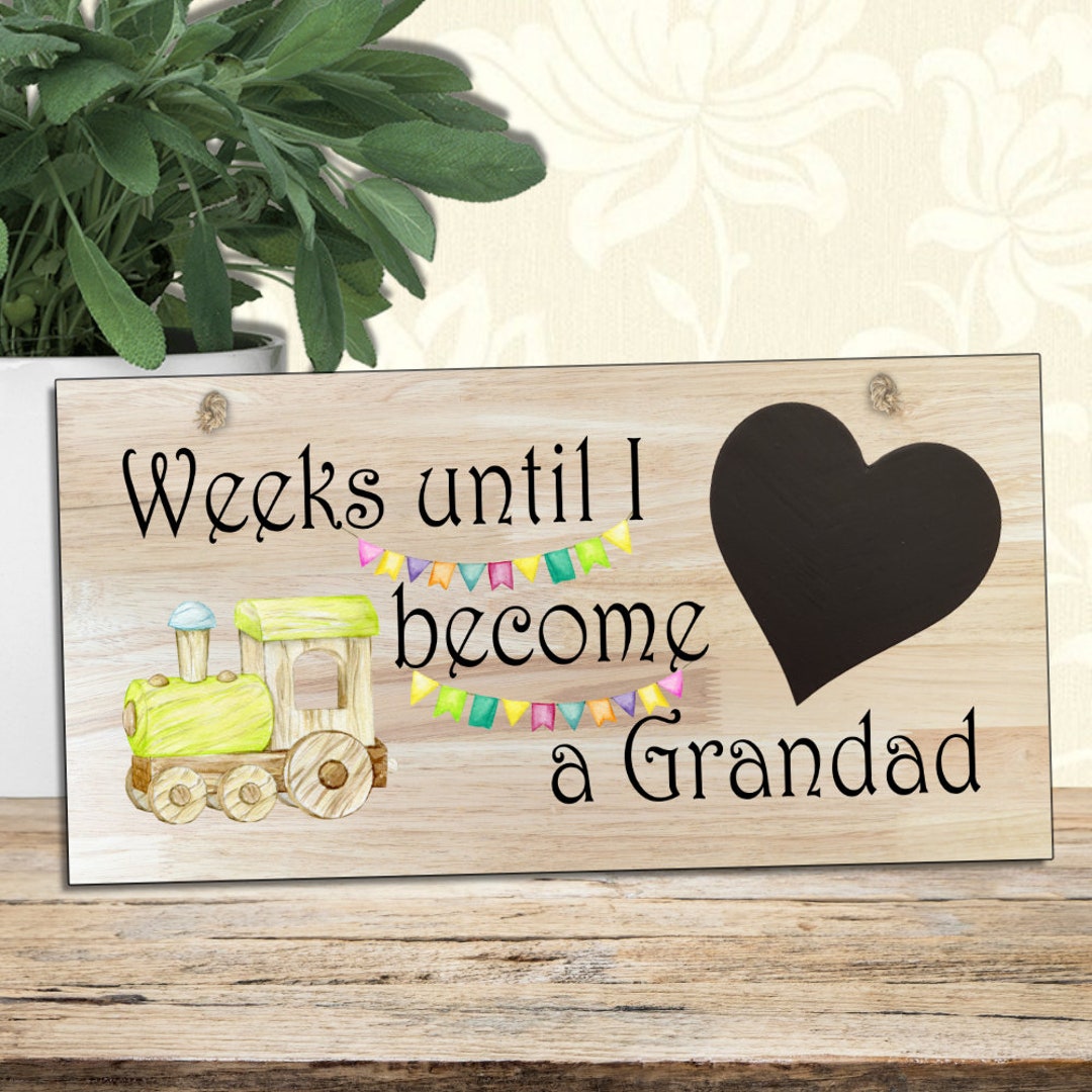 Baby Countdown Sign Baby Countdown Plaque New Grandad Gift Baby ...