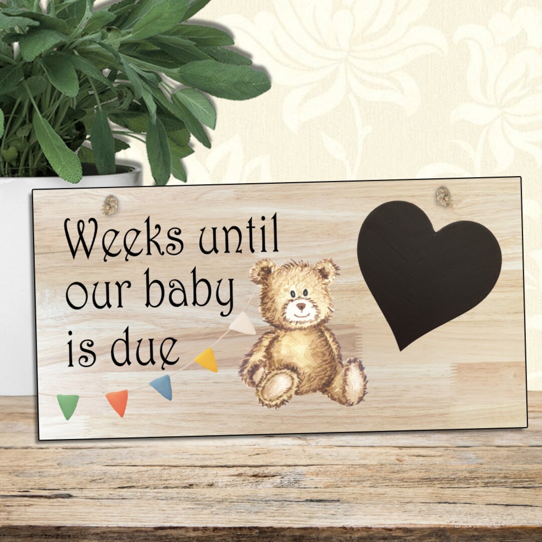 Baby Countdown Sign Baby Countdown Plaque Baby Countdown - Etsy UK