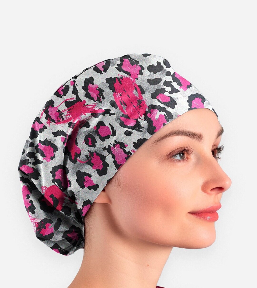 Cheetah Scrub Cap, Toggle Surgical Hat Women, Pink Leopard Scrub Hat ...