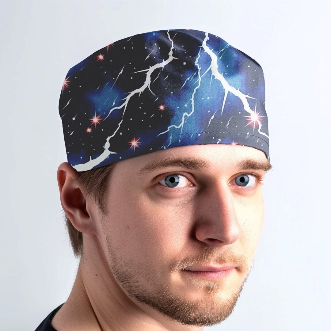 Toggle Scrub Cap, Celestial Man Scrub Hat, Unisex Surgical Cap Sky 100 ...