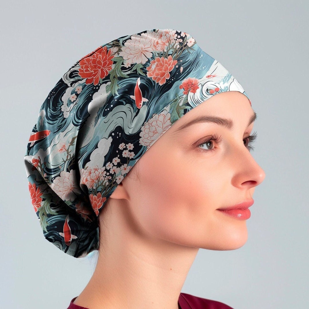 Great Wave Scrub Caps for Women Japanese Wave Scrub Cap Surgical Cap ...