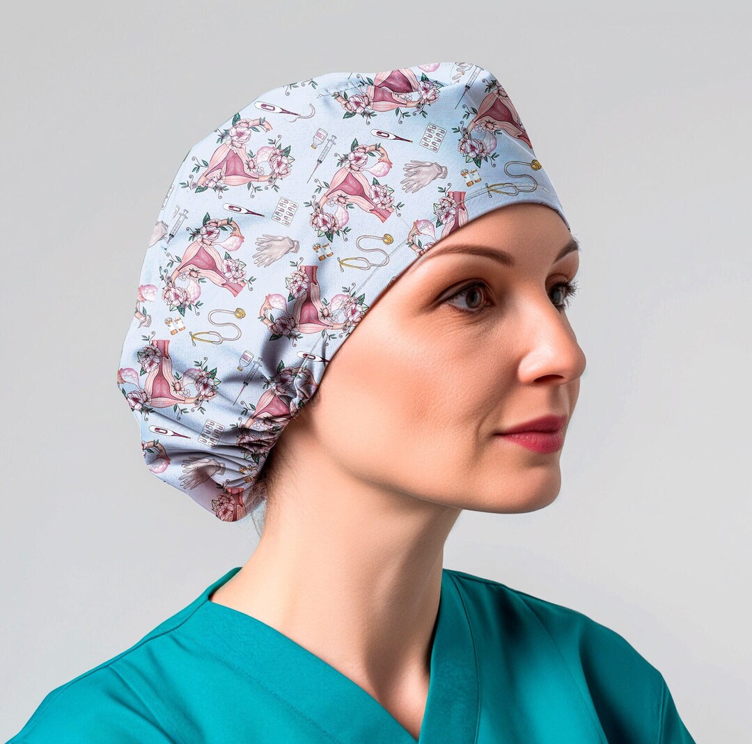 Uterus Scrub Caps, Ponytail Surgical Hat Women, Ob Gynecologist ...