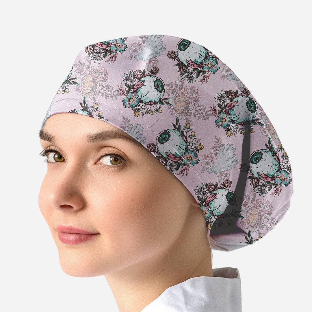 Eye Anatomy Scrub Cap, Ophthalmology Surgery Hat, Women's Medical ...