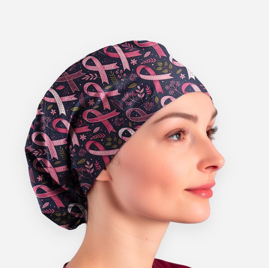 Pink Ribbon, Breast Cancer Awareness Scrub Cap, Surgeon Scrub Hat ...
