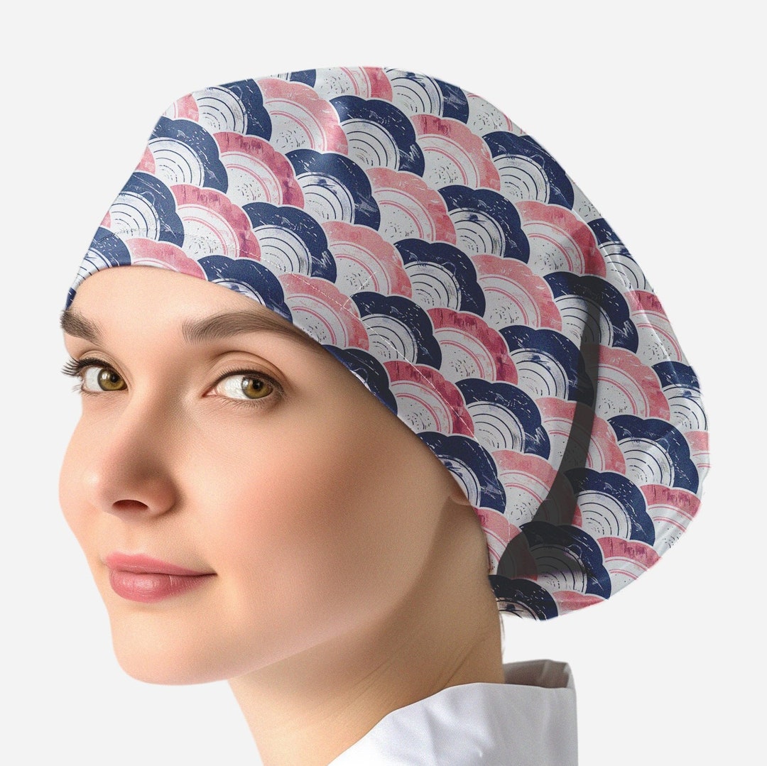 Wave Scrub Caps Scrub Hats for Women Nurse Scrub Cap, Japanese Wave ...