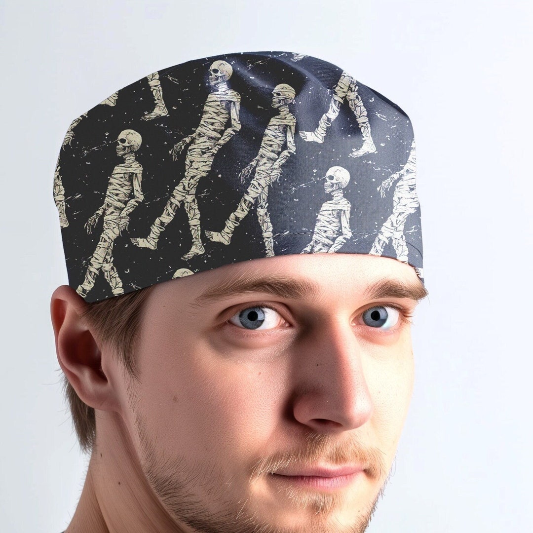Mummy Scrub Cap, Toggle Man Scrub Hat, Unisex Surgical Cap, Trauma ...