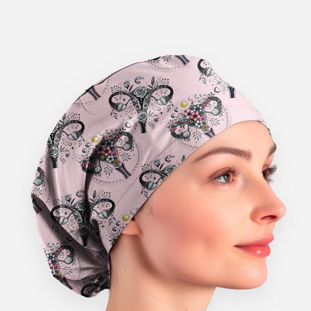 Uterus Scrub Caps, Ponytail Surgical Hat Women, Ob Gynecologist ...